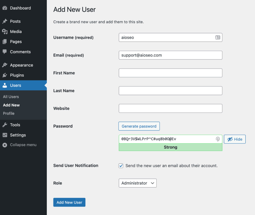 How to Add a Temporary Administrator Login to Your Site - AIOSEO