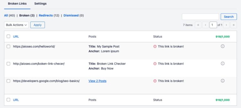 Using Broken Link Checker to Find and Fix Broken Links and Images - AIOSEO